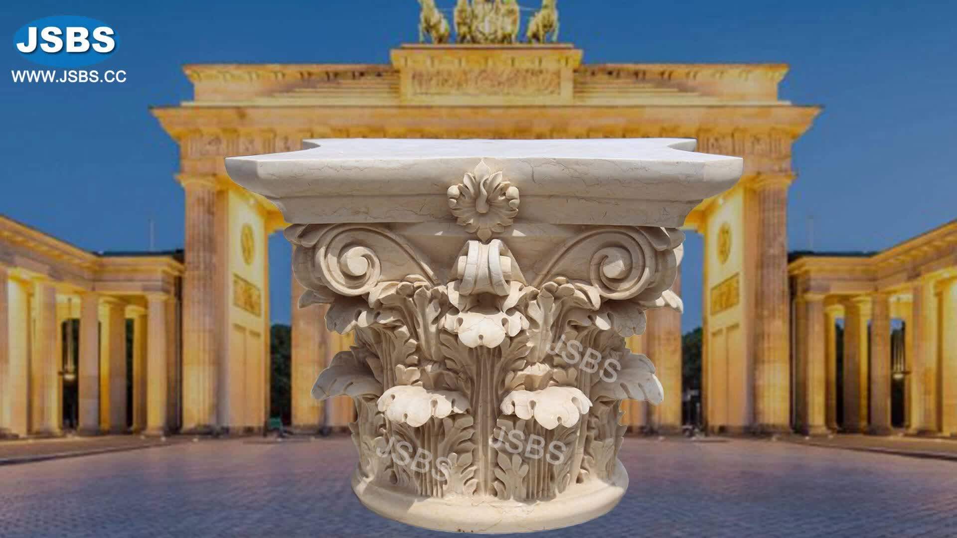 Stone Carved Luxury Outdoor Or Indoor Marble Ionic Square Roman Column ...