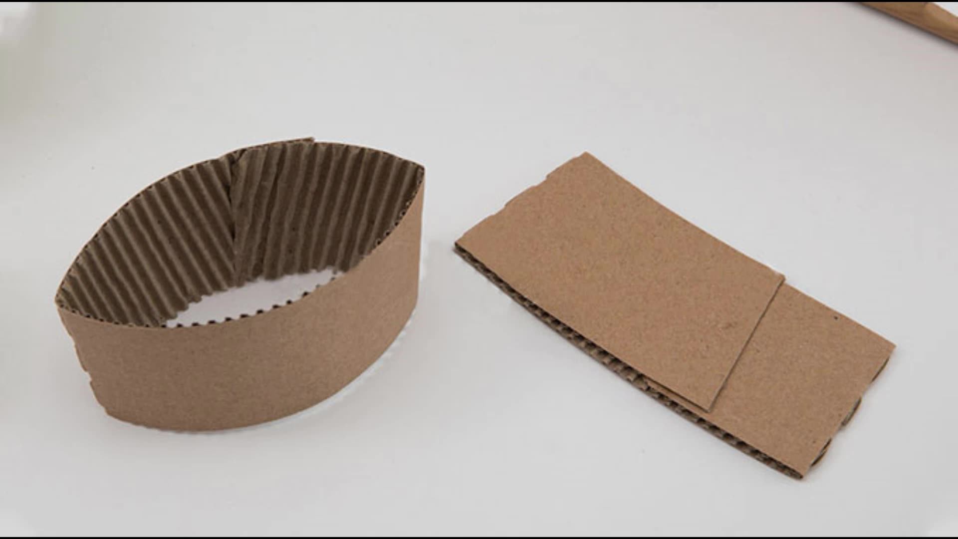 Custom Cup Sleeve Hot Cup Customized Logo Biodegradable Cardboard Kraft ...