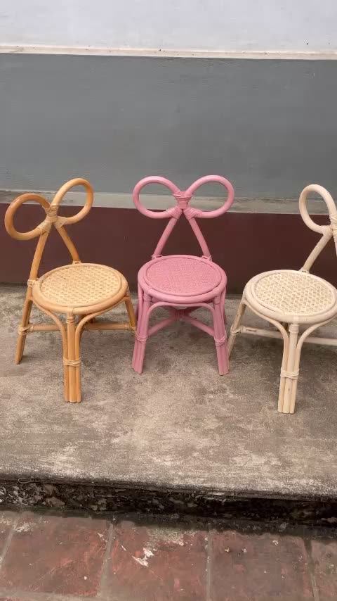 Eco-friendly Lovely Rattan Bow Kids Chair For Party Rental - Buy Rattan ...