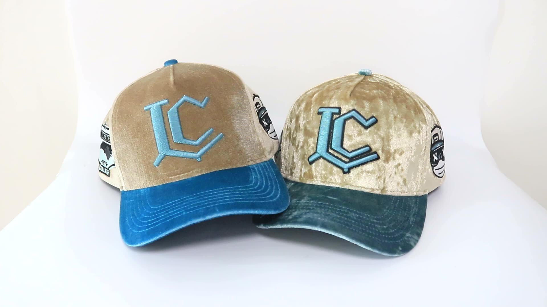 New Arrival Velvet Baseball Cap 5 Panel Structured A Frame Style Winter ...