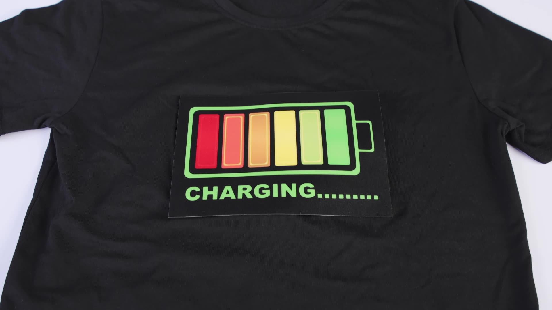 El Sound Activated Flashing T Shirt Battery Controlled Led Light Up ...