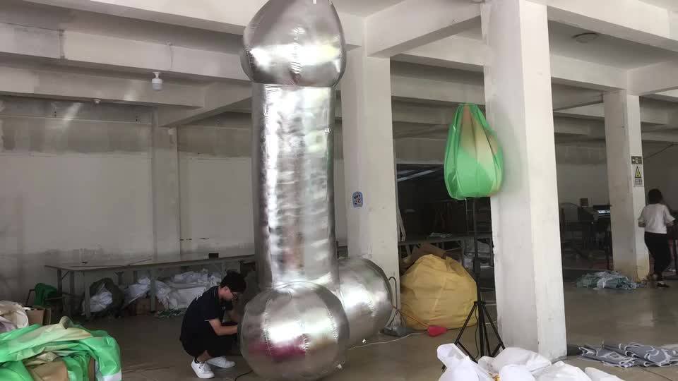 Blow Up Giant Inflatable Silver/golden Penis Sexy Balloon For Hen Party ...