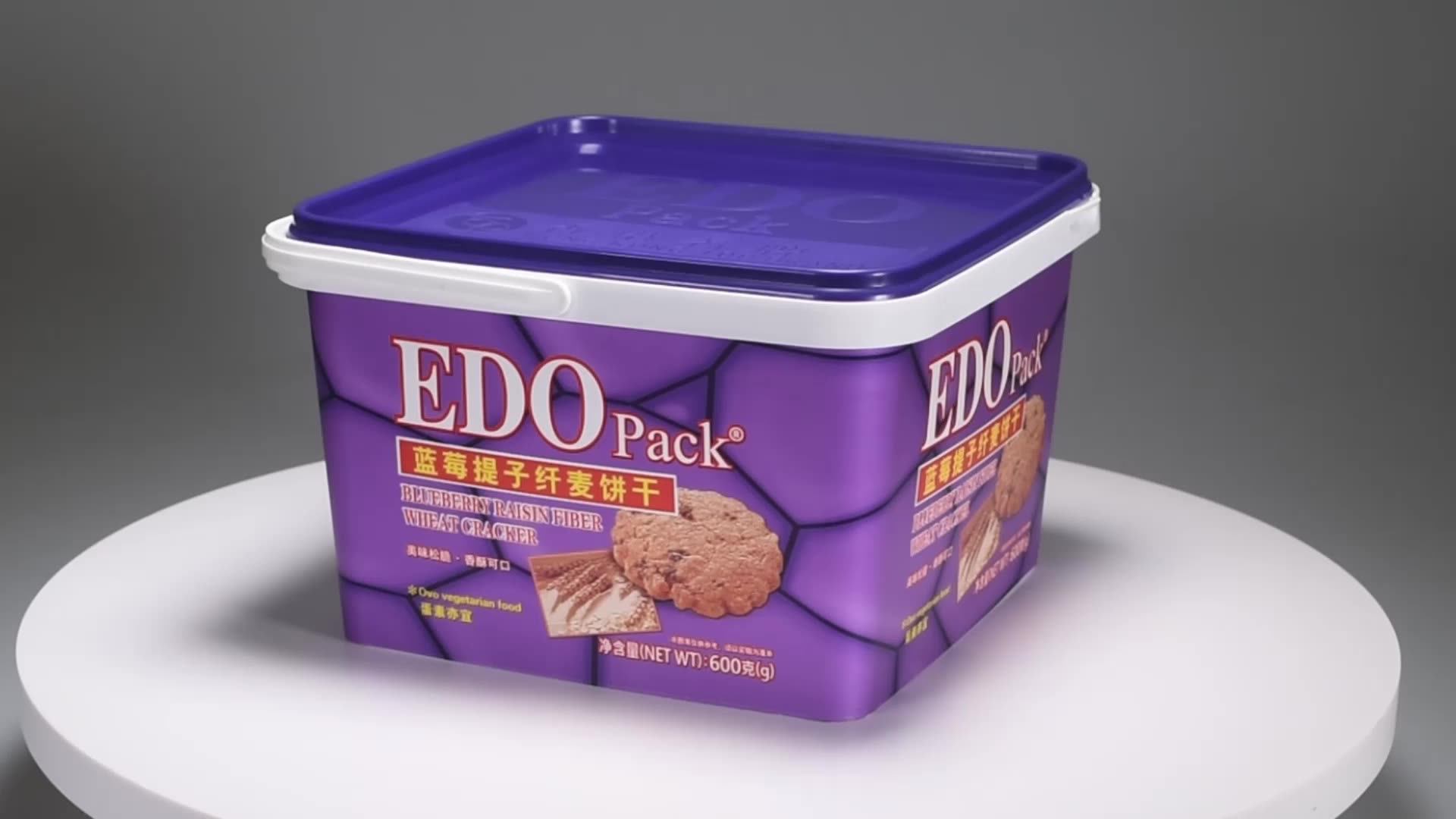 Brc Sedex Certificated Plastic Biscuit Bucket Eco Friendly Square ...