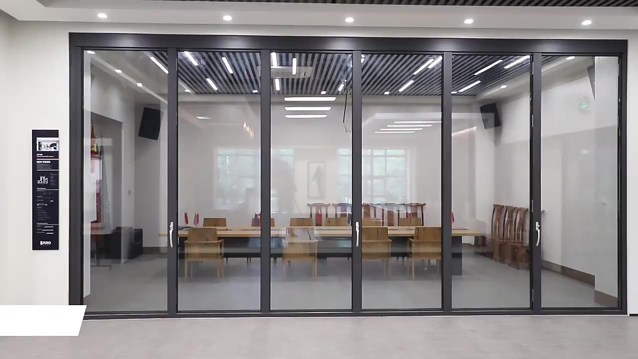 Glass Curtain Stack Panoramic Accordion Bifold Door Balcony Partition ...