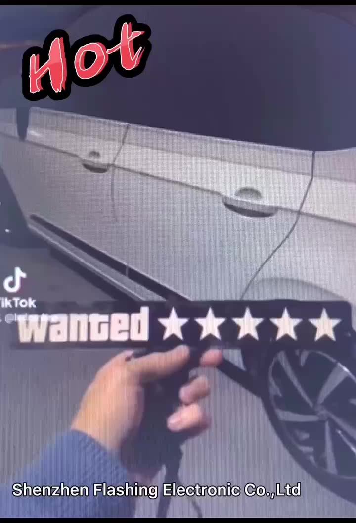 Light Up 5 Stars Wanted Sticker Led Label Panel El Light Advertising ...