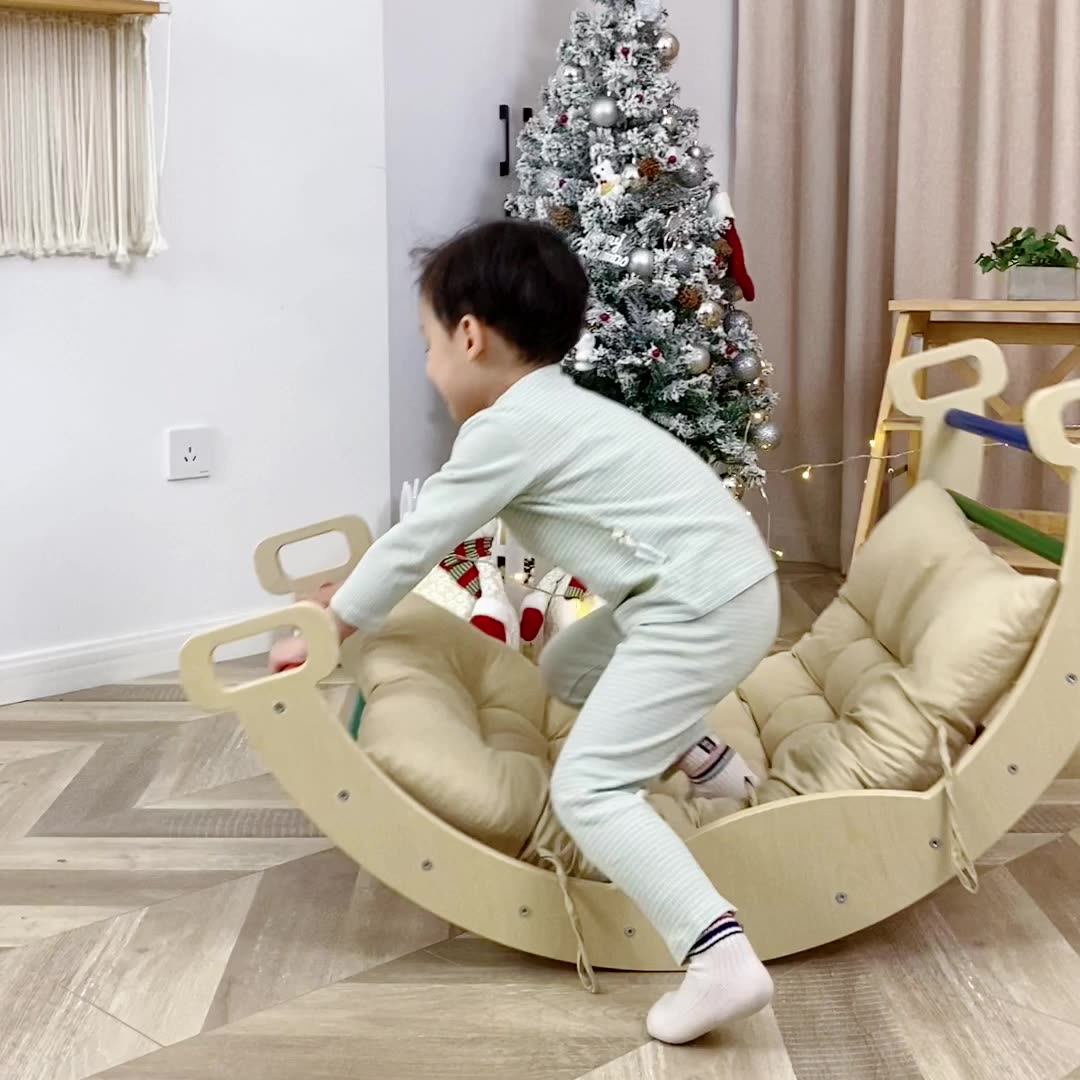 Xiair Montessori Board Rocker Balancing Rocking Wobble Rainbow Balance ...