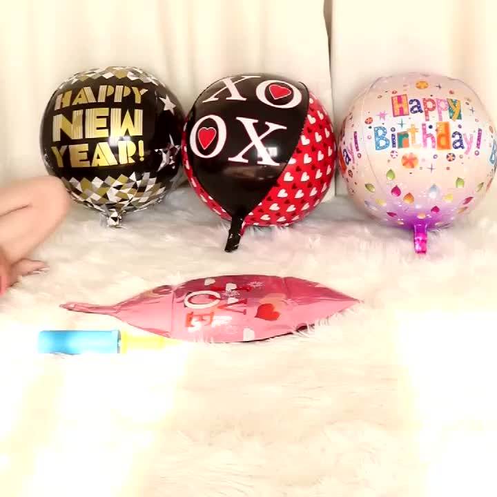 4d Sphere Foil Balloon 22 Inch Pure Color Aluminum Round Circle Ballon ...