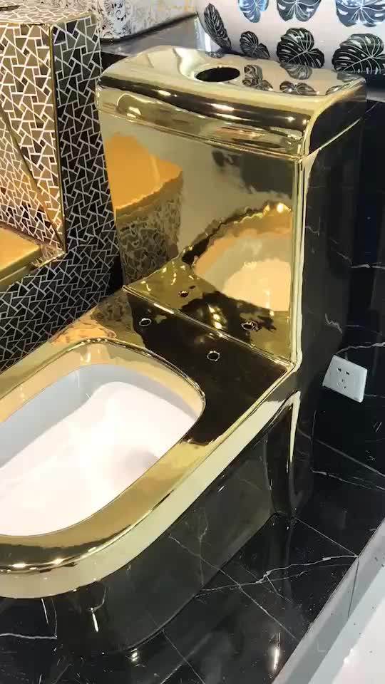 Ceramic Luxury Golden Colored Toilet Gold Wc Toilet Golden Bathroom ...