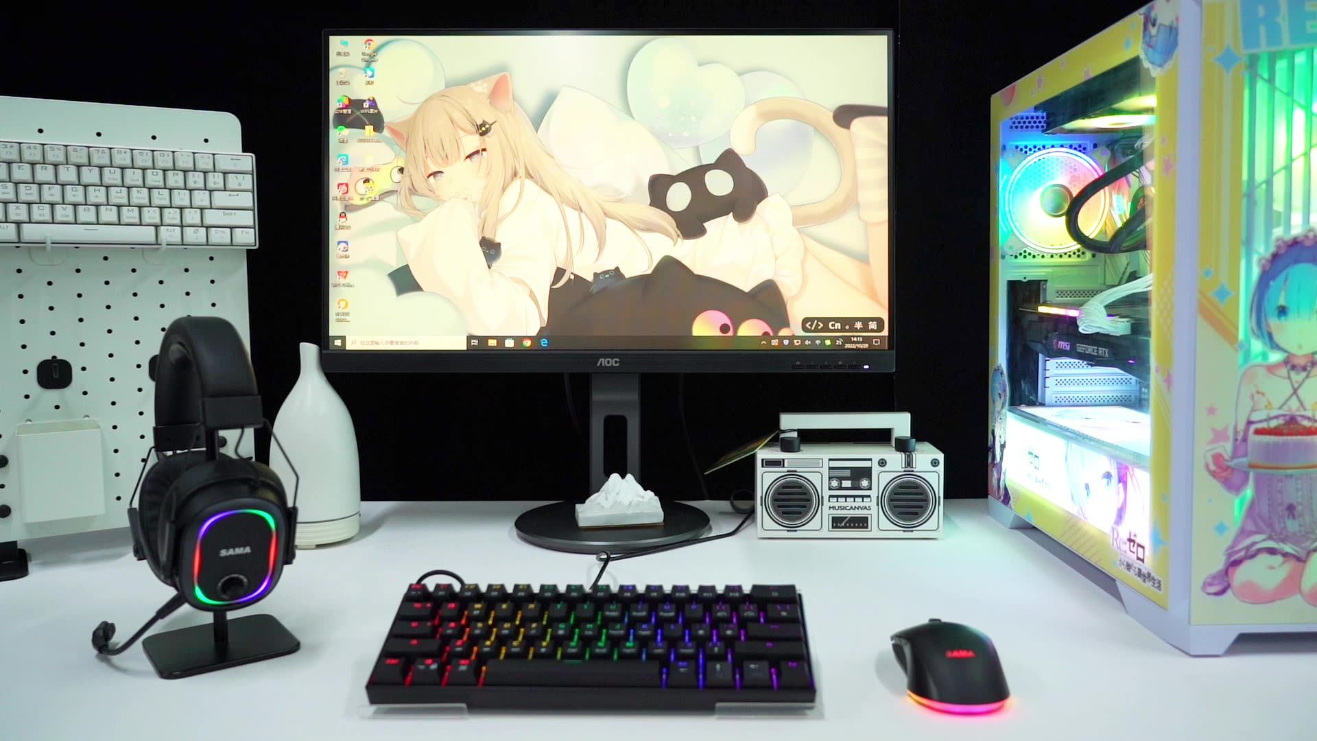 Sama 60% Keyboard Teclado Mechanical Switch 61 Keys Backlit Mini Pc Rgb ...