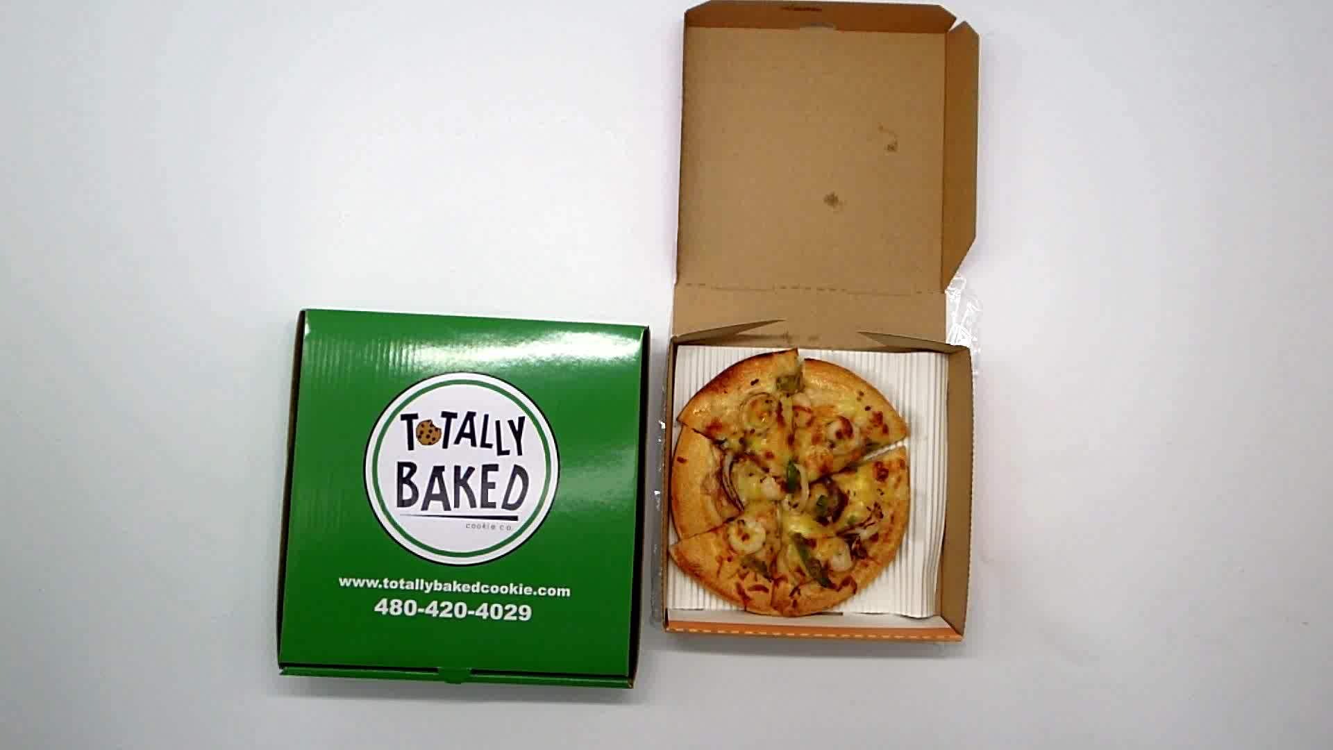 Free Custom Design Brown Kraft Paper Pizza Box For Pizza Food Packaging ...