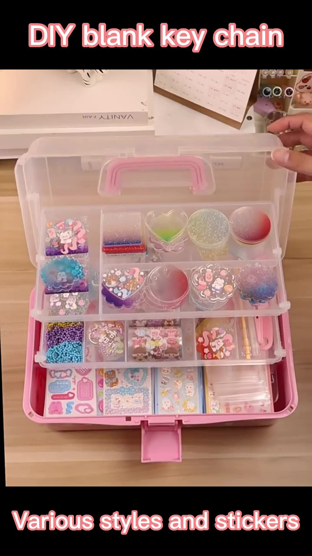 221 Pieces/set Guka Set Gradient Charm Diy Acrylic Card Blank Keychain ...