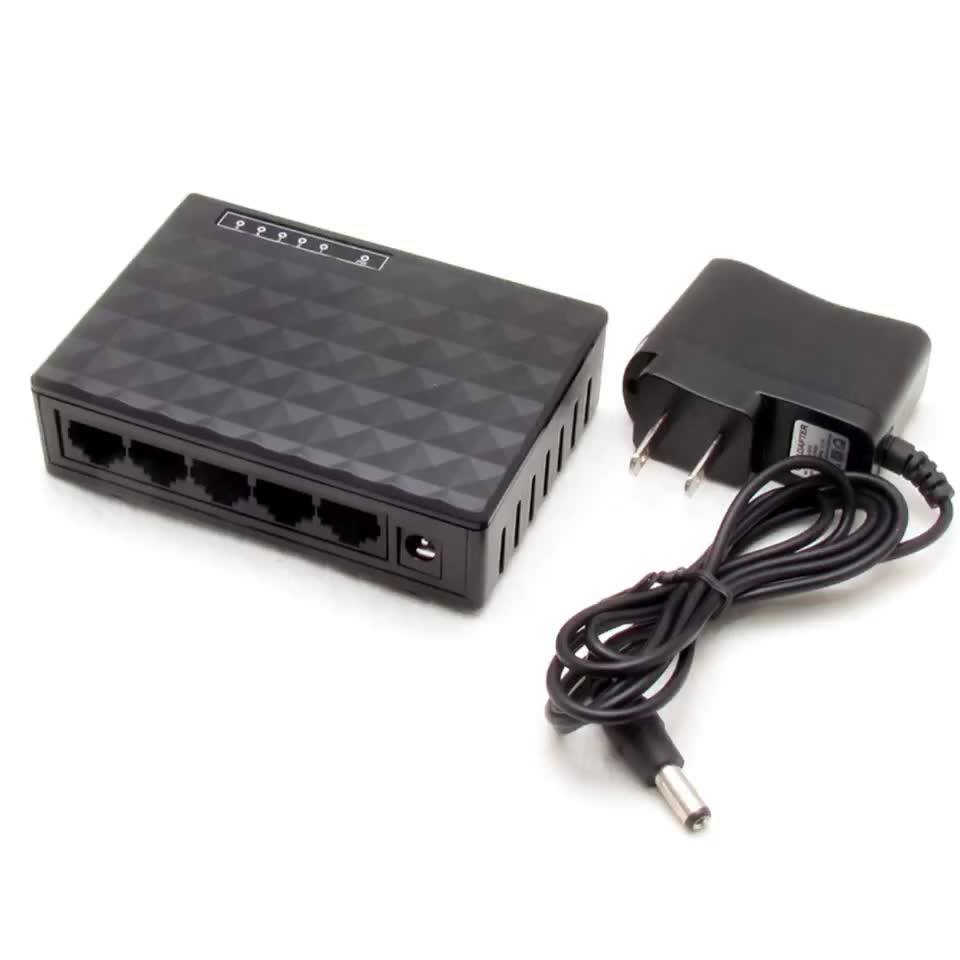 Rj45 5-port Fast Ethernet Switch Hub For Desktop Pc Black Ethernet ...