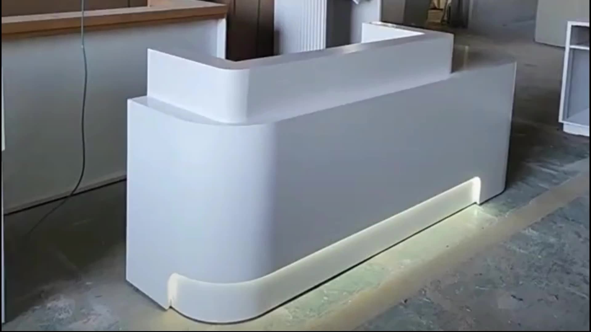 Office Furniture Coffee Adjustable Reception Desk Stone Gold Reception ...