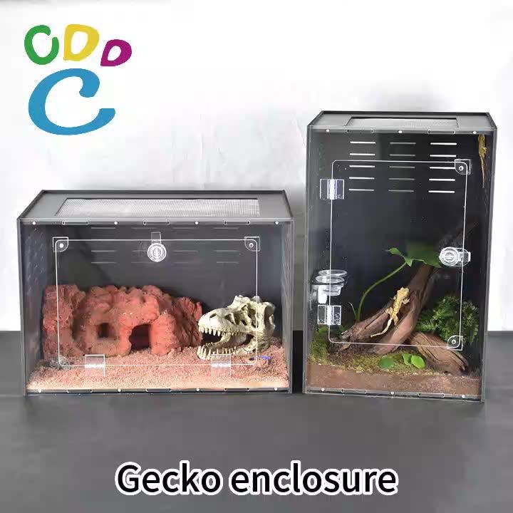 16x16x24 Inch Black Tall Gecko Display Case Enclosure Arboreal Reptile ...