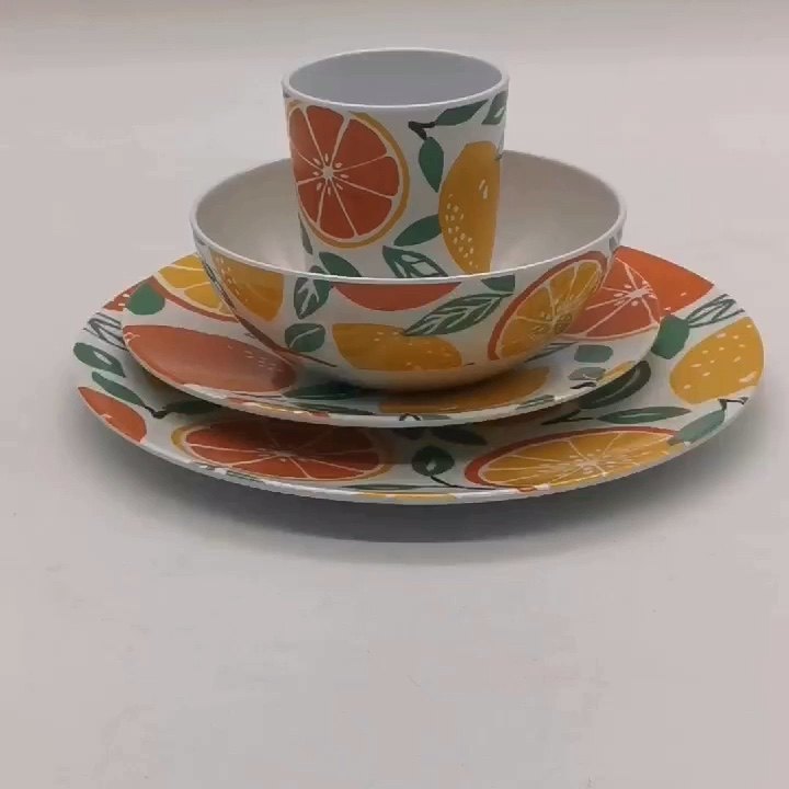 Lemon Print Pattern Custom Hard Plastic Picnic Party Food Serving Bowl ...