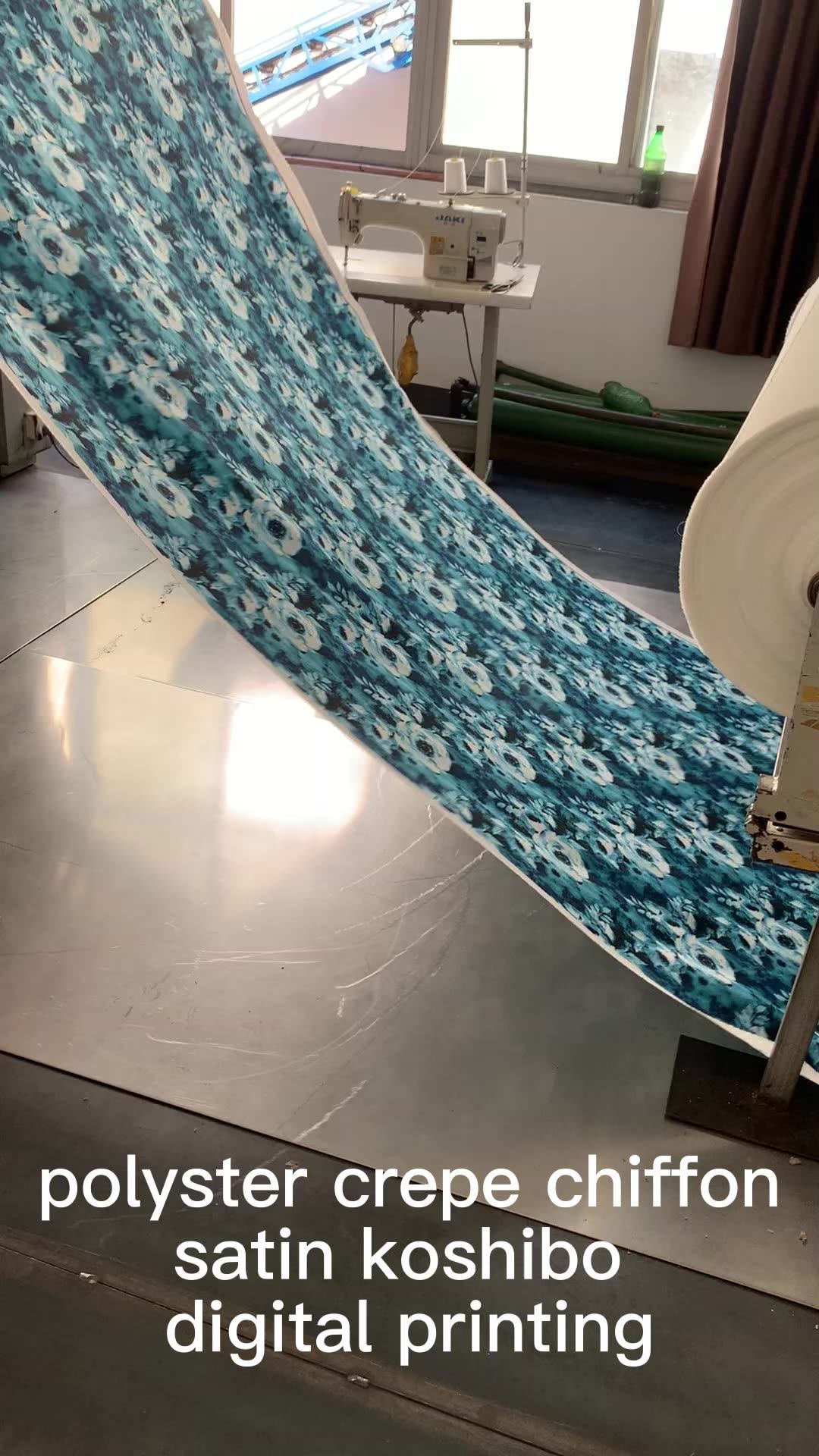 Polyester Soft Moss Crepe Weave Pearl Silk Feels Chiffon Digital Print ...