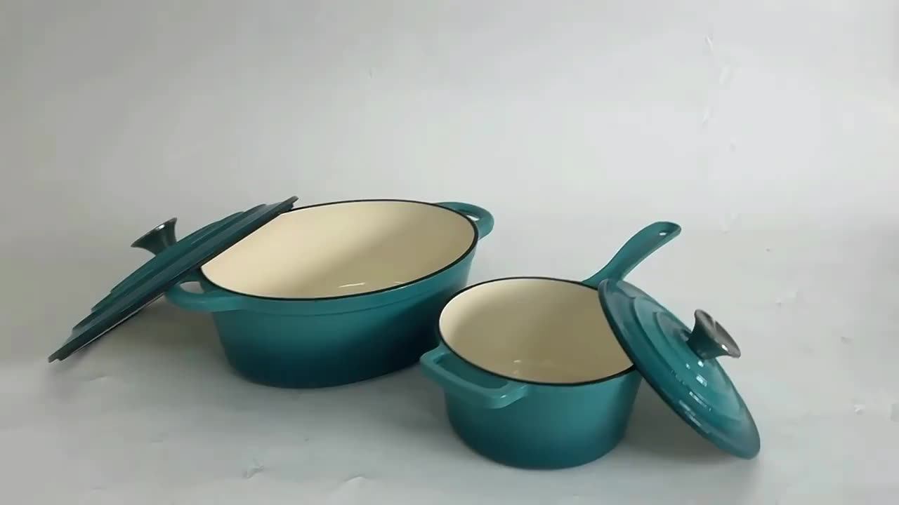 Custom Pre-seasoned Non Stick Cast Iron Enamel Cooking Pots Casserole ...