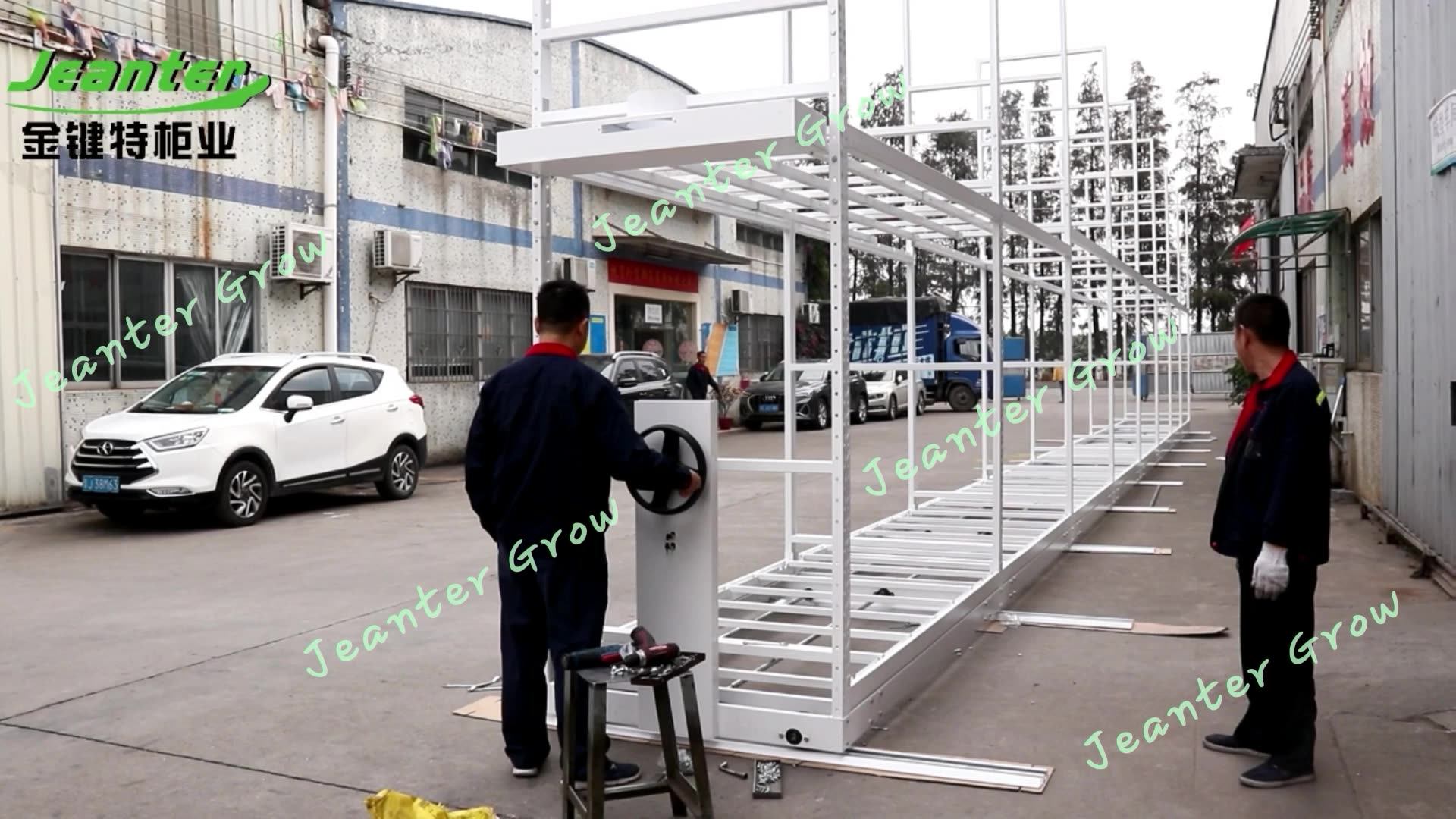 Vertical Farming 2 Layers Mobile Vertical Grow Rack Systems For Indoor ...