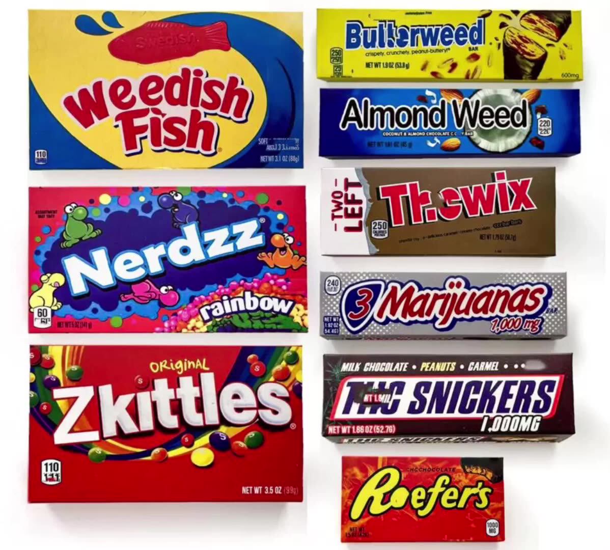 Custom Printed Paper Box 1000mg Gummies Chocolate Peanut Mini Chewy ...