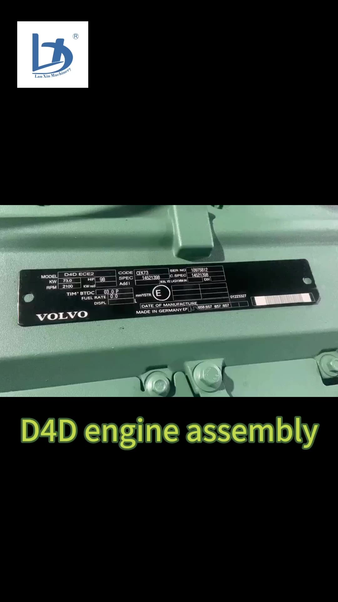 Excavator Motor Engine D4d Diesel Engine Assembly D4d D5d D5e D6d D6e D7d D7e D12d Engine Parts ...