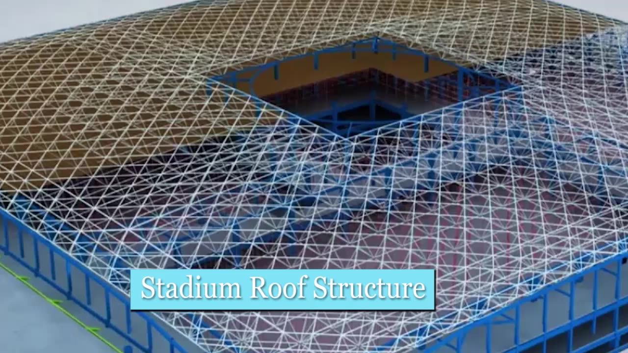 Prefab Football Stadium Soccer Canopy Steel Structure Construction ...