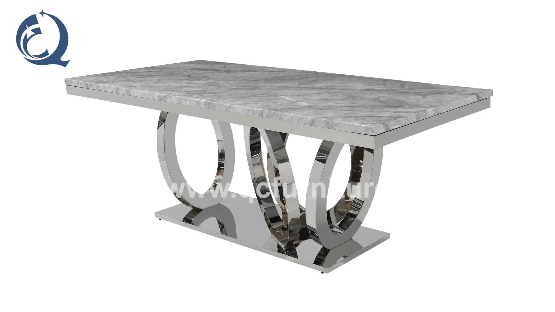 Hotel Wedding Banquet Rectangular Marble Metal Base Dining Tables - Buy ...