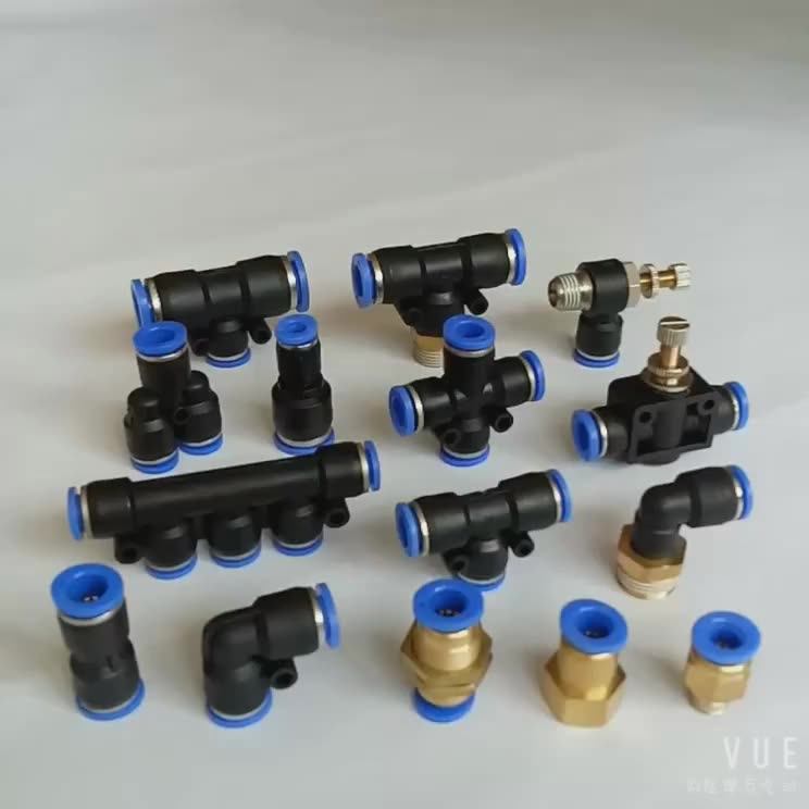 Wholesale Pu Plastic Straight Air Hose Quick Connect 2 Way Air Fittings ...