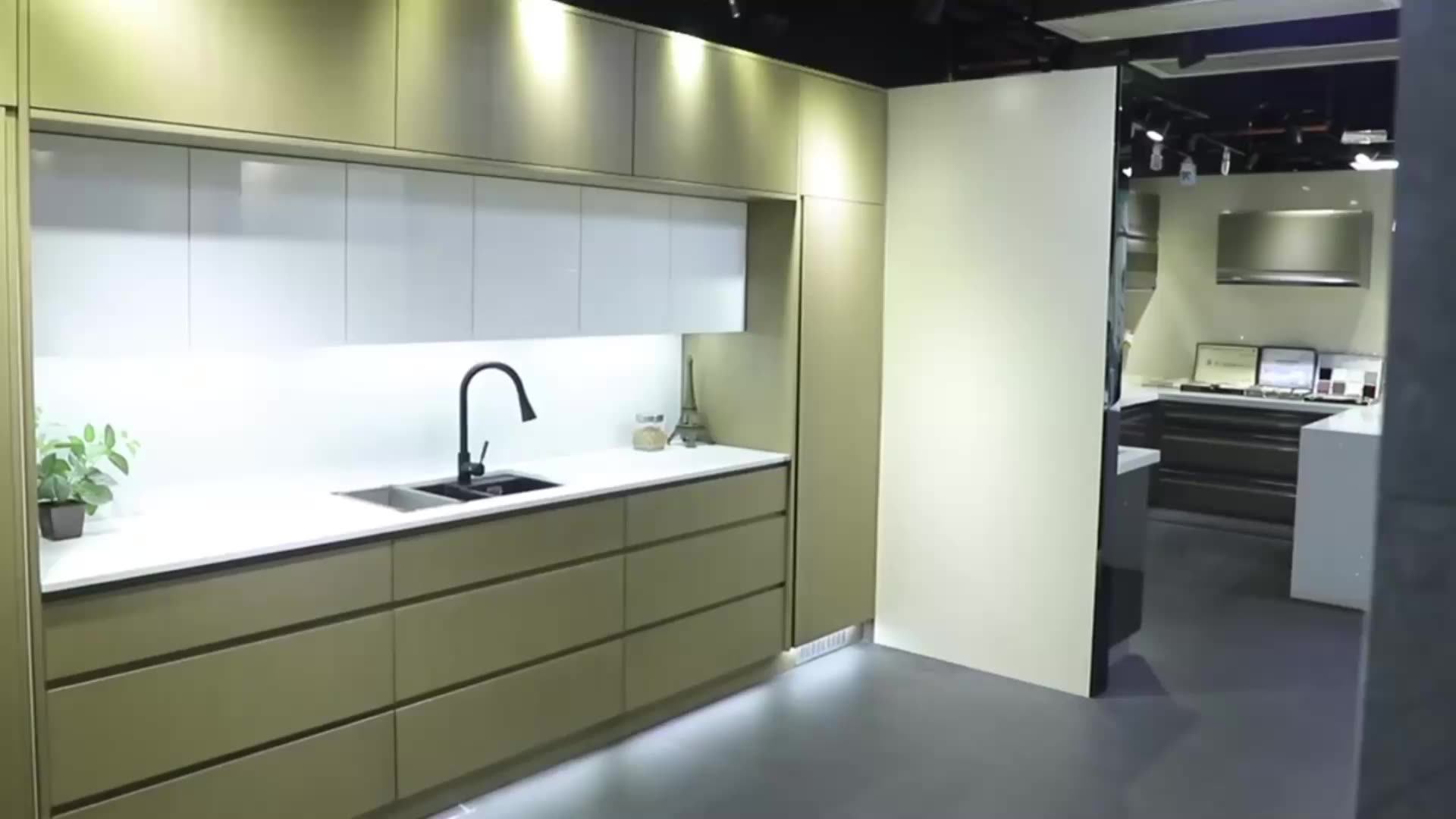 Prodeco Luxury Wood Unit Wall Kitchen Cabinets Set Complete Corner Wall ...