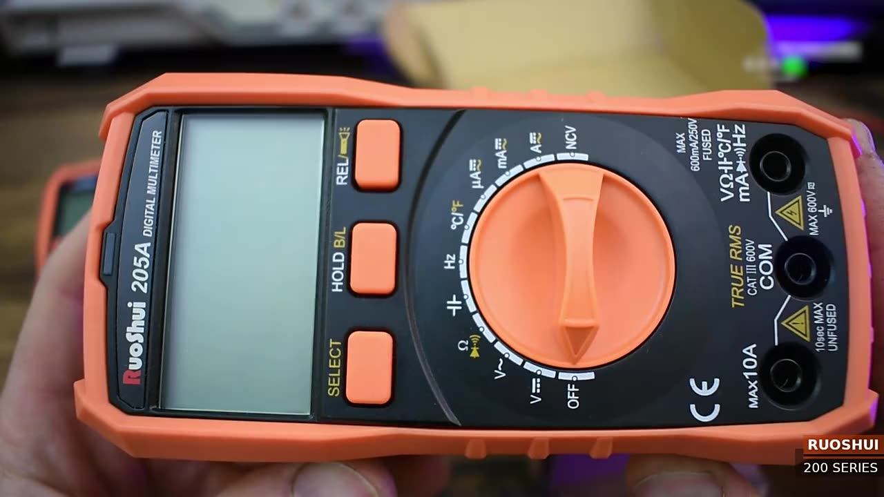 Ruoshui 205a Rts True Rms Digital Multimeter 6000 Counts Ncv Live Torch ...