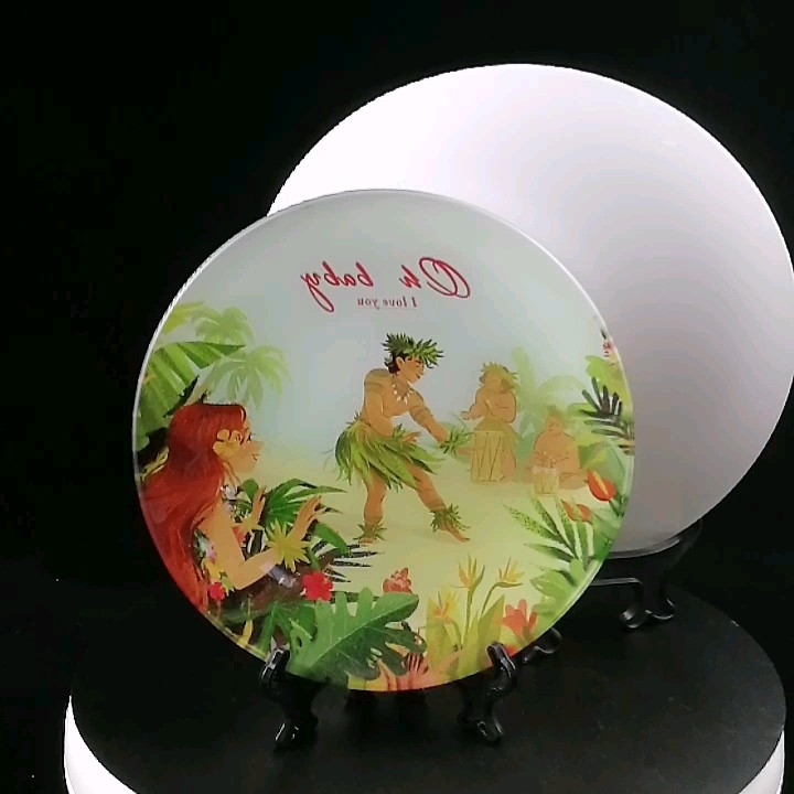 Sublimation Printed Ceramic Dinner Set Plate Blank White Flat Plates ...