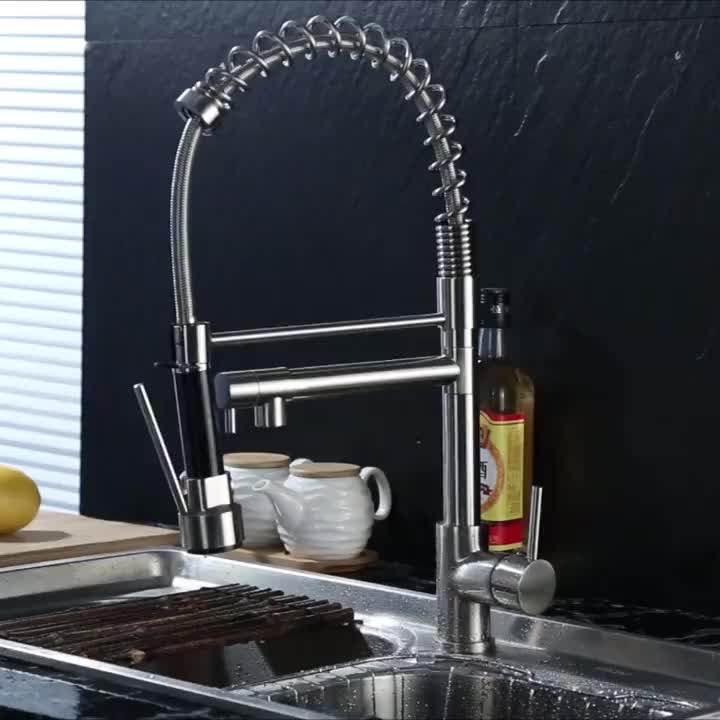 A0023 Modern Single Handle Spring China Faucet Kitchen Mixer Water Tap ...