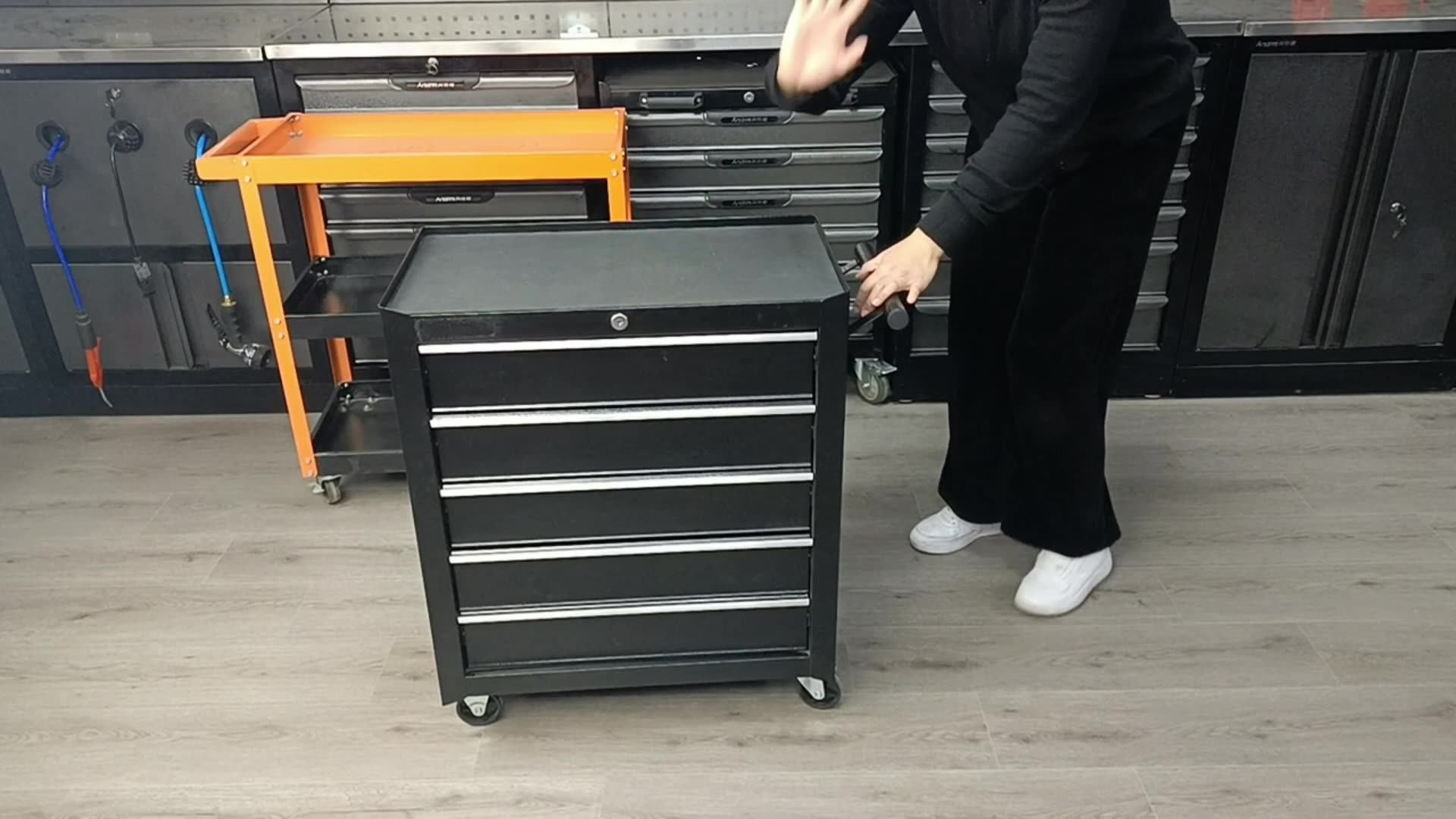 Mobile Cabinet Tool Trolley Rolling Tool Cabinet Workbench Garage 5 3 ...