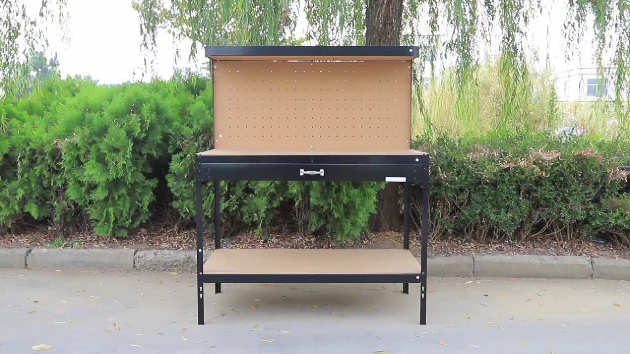 Metal Workbench Tool Workbench Steel Frame Work Table With Drawer ...