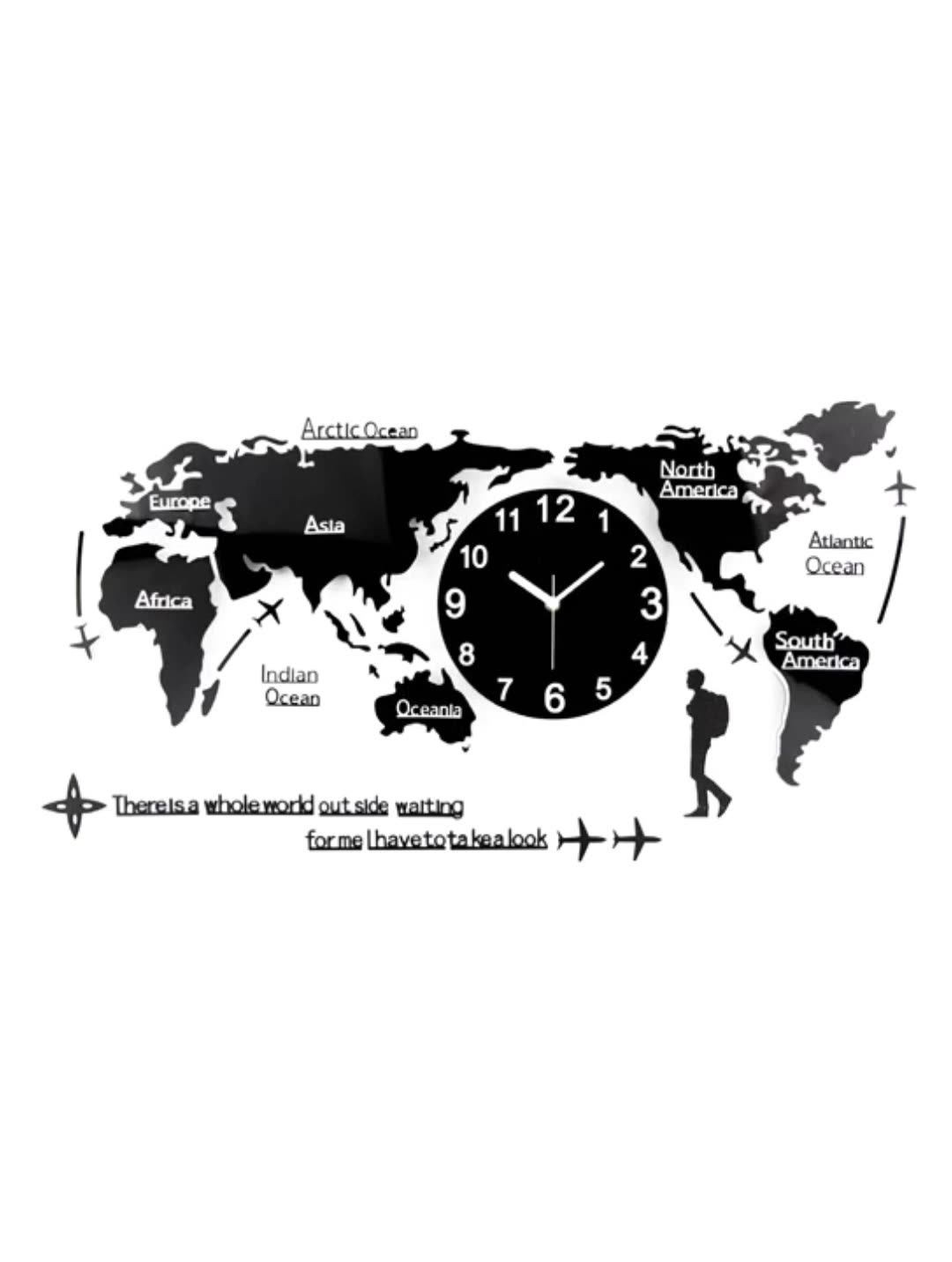 2023 World Map Clocks 3d Office Art Creative Nordic Design Luxury ...