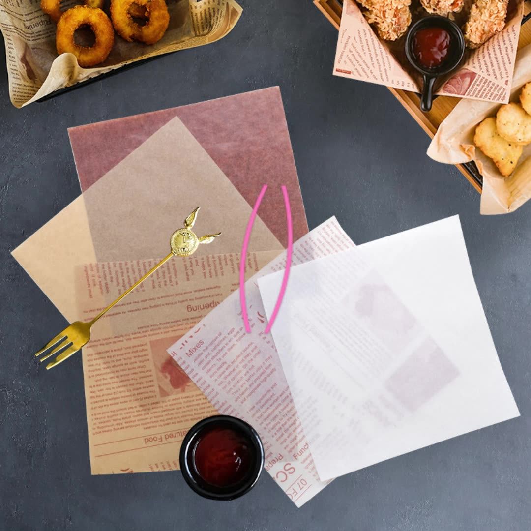 Custom Printed Kraft A4 Wrapping Deli Paper Shawarma Food Grade Wax ...
