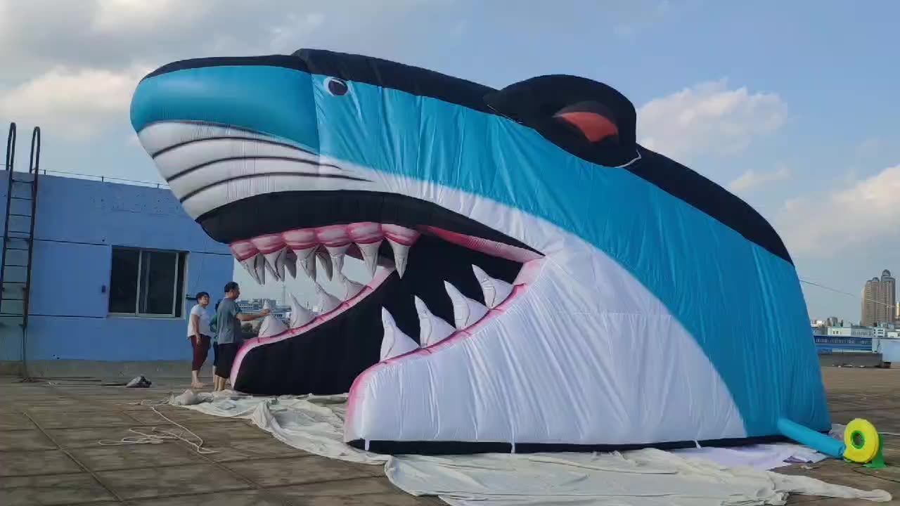 Customized Inflatable Shark Mouth Shape Arch Lighting Outdoor Event ...