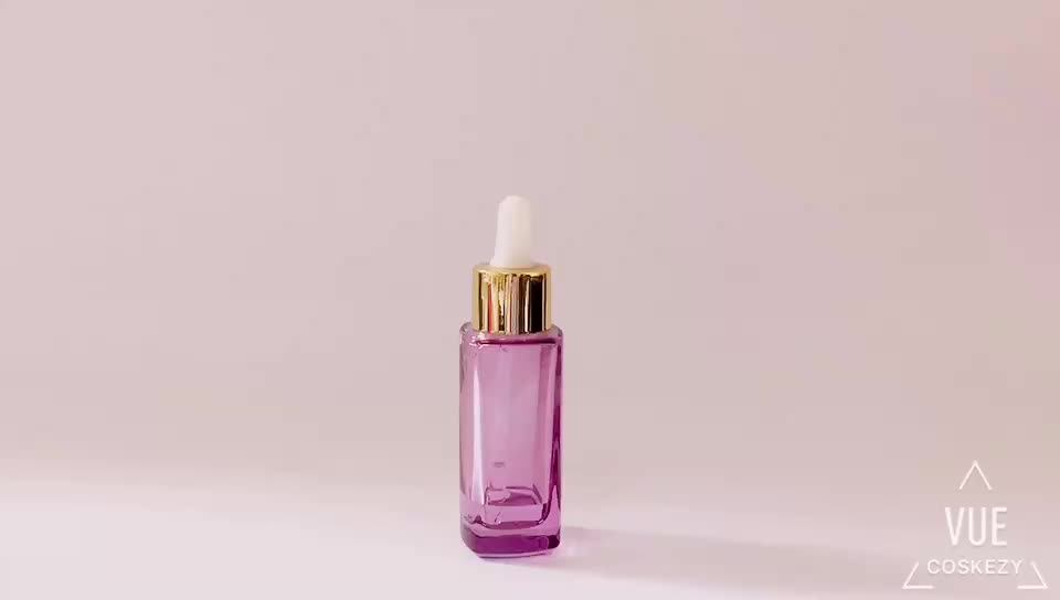 Purple 30ml Fancy Cosmetic Glass Empty Essential Oil Dropper Bottles ...