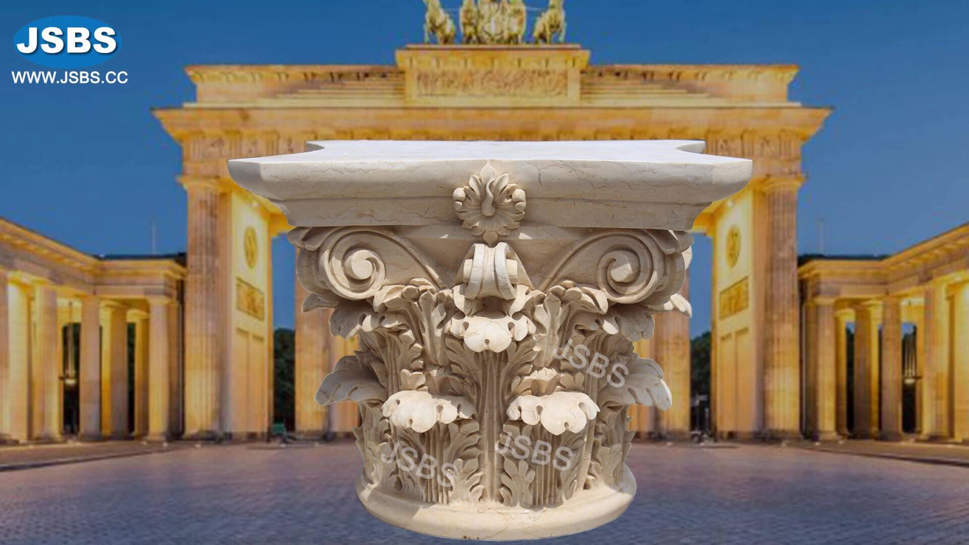 Hand Carved Cheap Natural White Marble Decorative Floral Square Column ...