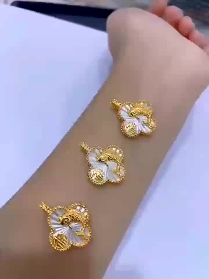 Luxury Fashion Au750 Pure 18k Gold Pendants Necklace Women Ladies ...