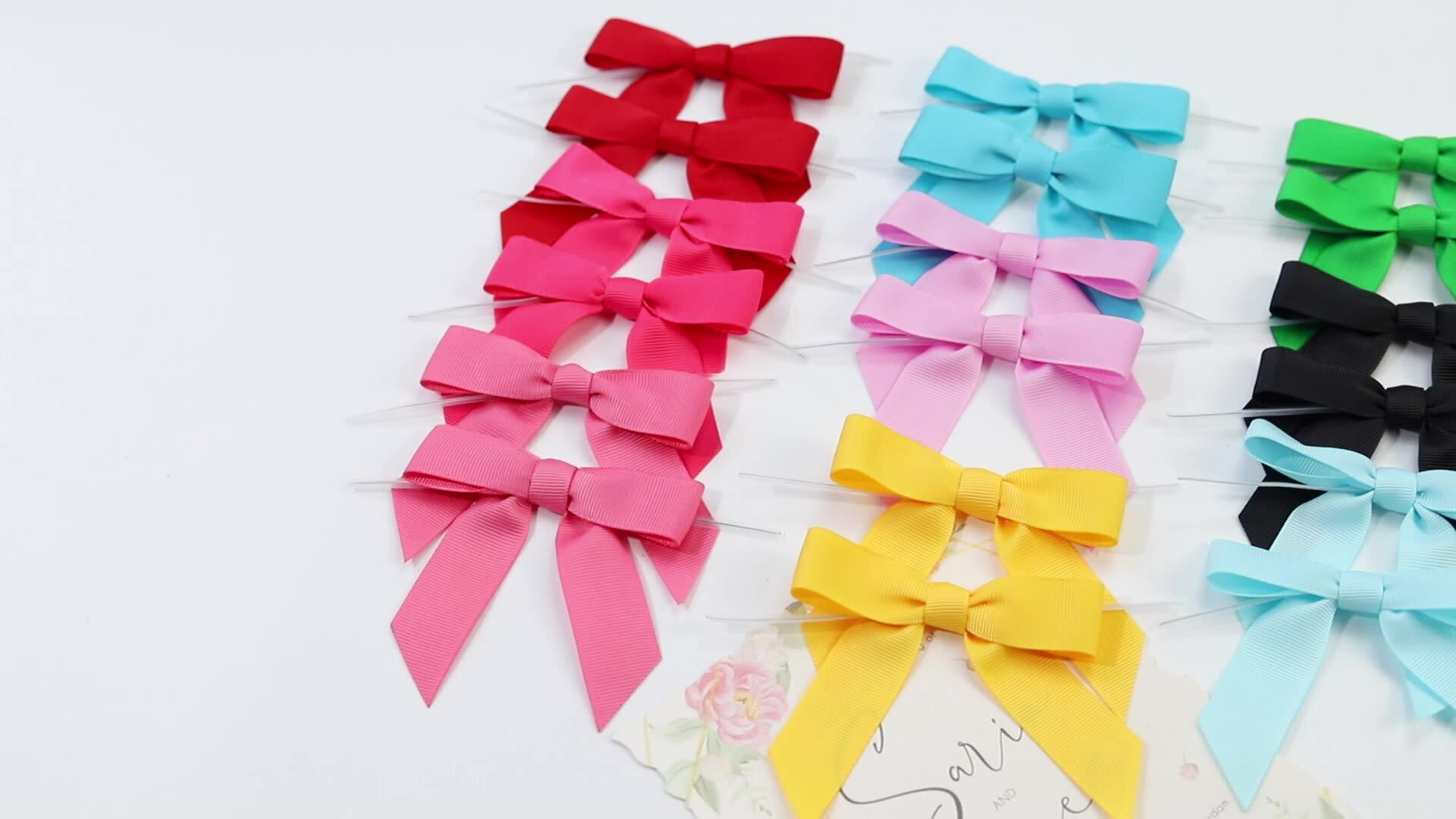 Twist Tie Bows 3.5" Pre-tied Baby Shower Bows Premade Baby Blue Bows ...