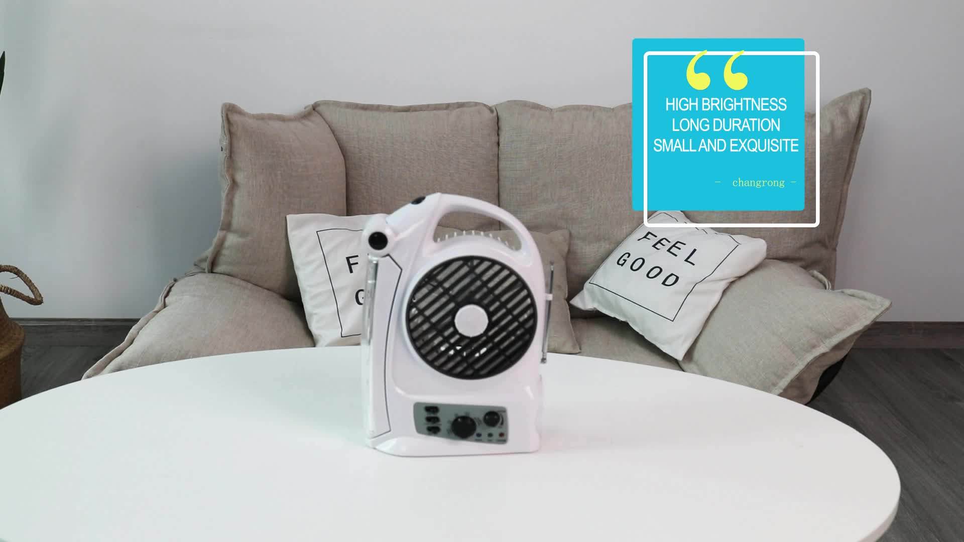 Portable 5 Inch Rechargeable Emergency Fan Light With Radio - Buy ...