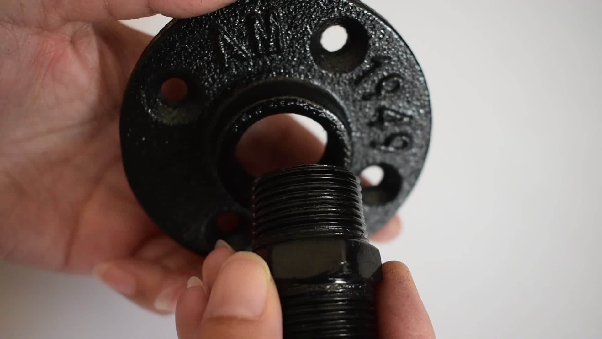 Black Pipe Fitting,Hardware Accessories Shelves Fitting 1/2 Inch Four ...