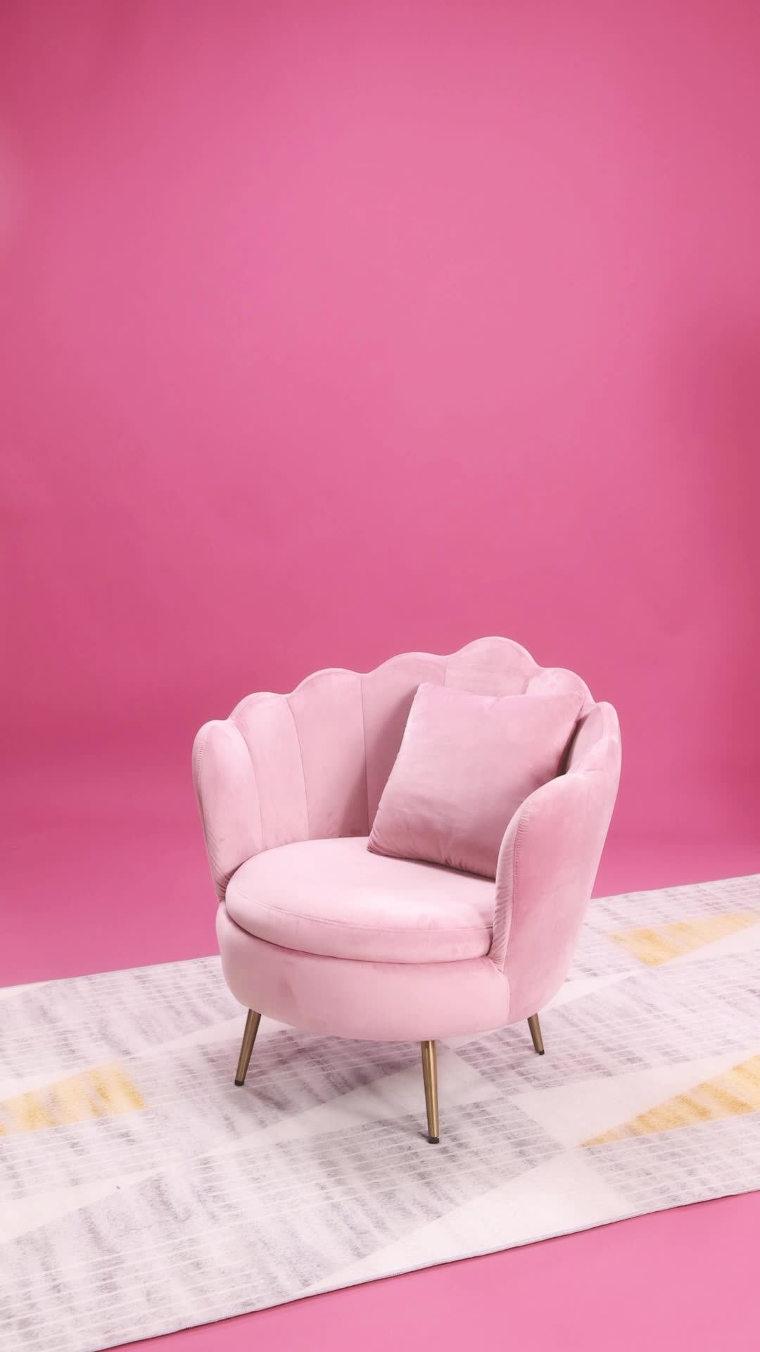 Luxury Flower Shell Shaped Sofa Chair Gold Brass Metal Upholstery ...