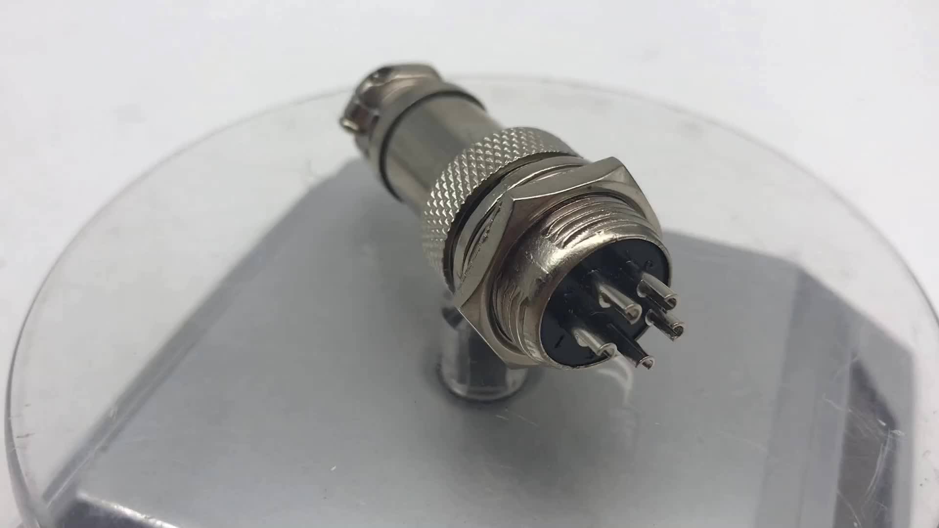 Male Female Wire Panel Connector Gx16 M16 5 Pin 16mm Circular ...