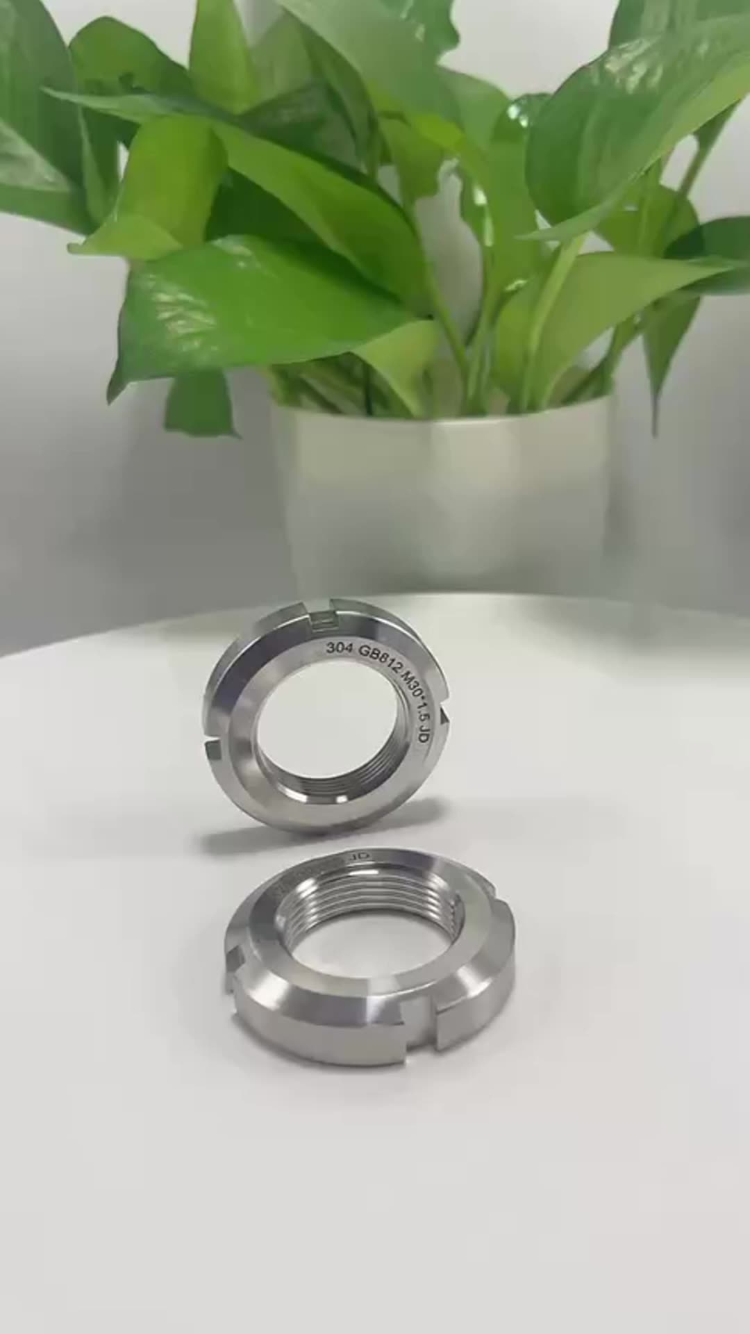 304不锈钢圆螺母GB812开槽圆螺母轴承锁紧精密圆螺母M10-M200厂家-阿里巴巴