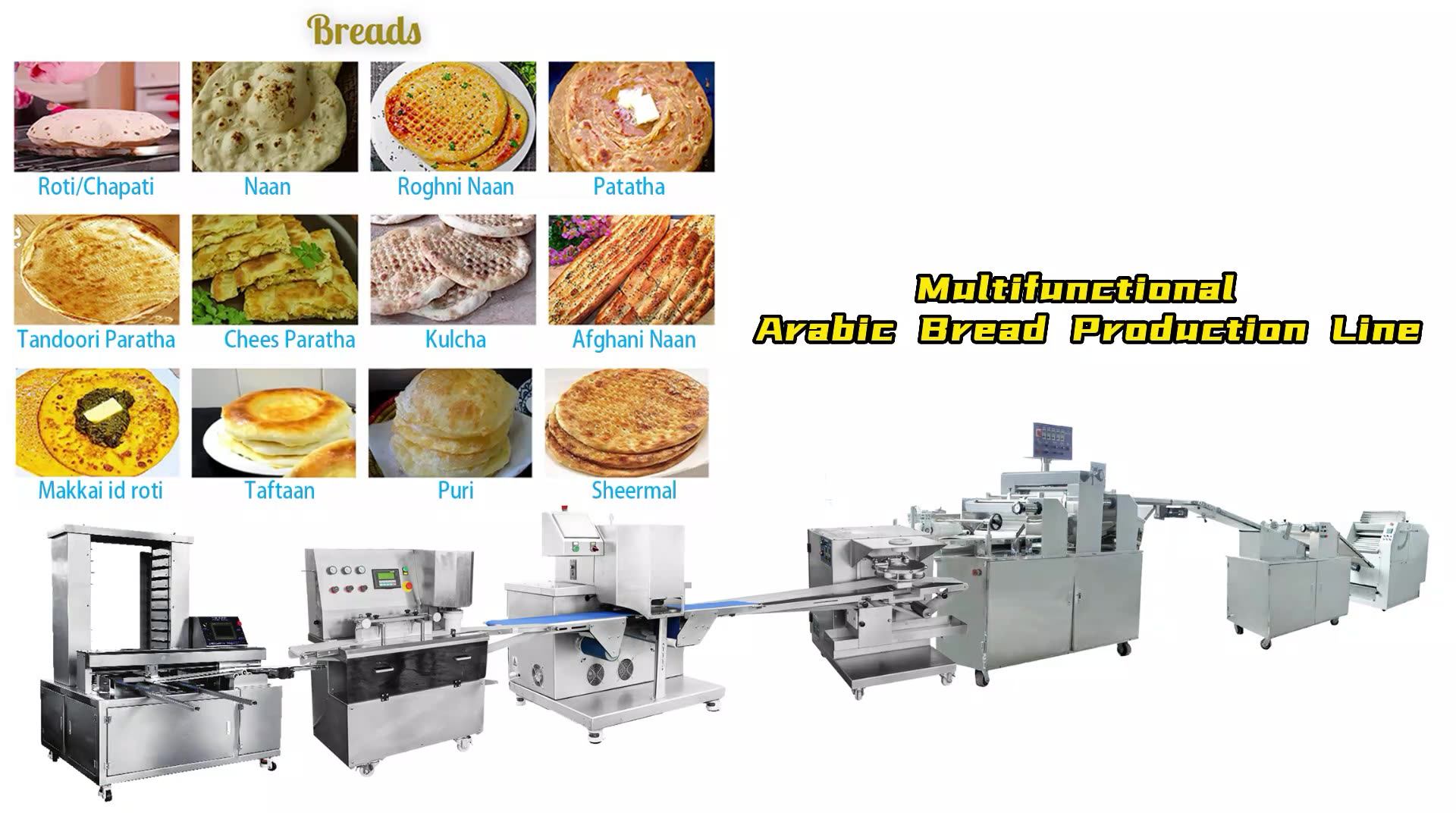 Commercial Tandoori Paratha Machine Kazakh Bread Production Line Laccha ...
