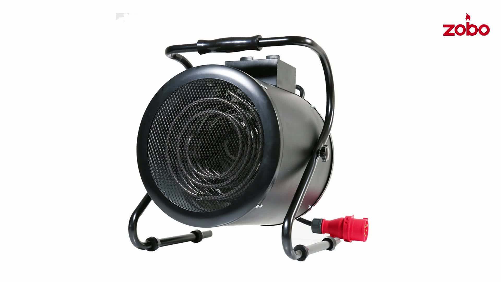Large Heating Area Air Flow Black Electric Fan Heaters With Handle ...