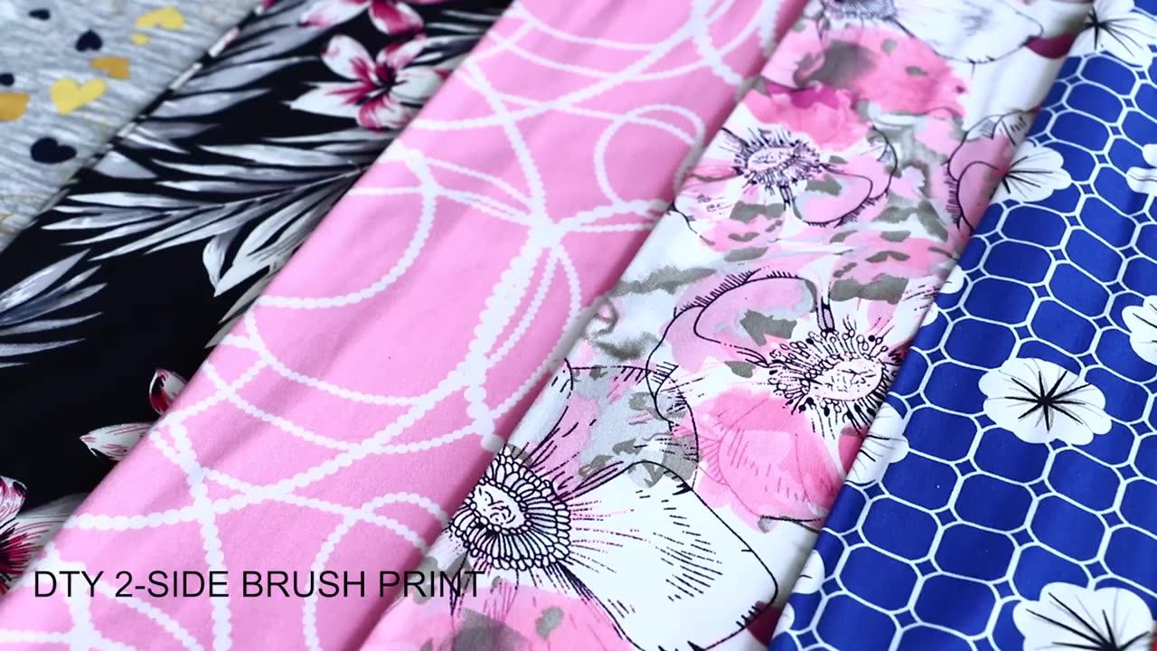 Dty With Foil Good Material 2020 Dty Fabric Printing Knitting With Two ...