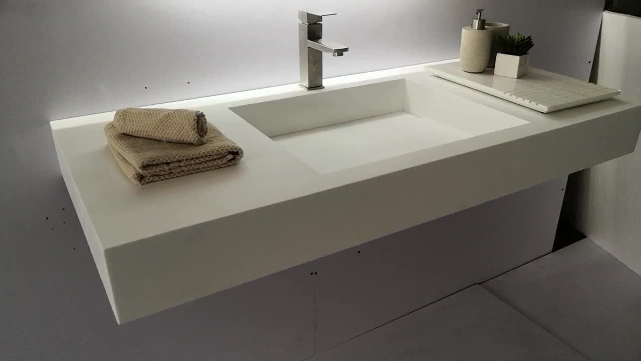 Australian Laundry Long Narrow Stone Trough Style Itian Stone Solid Surface Bathroom Vanity ...