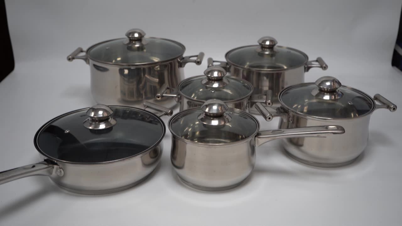Golden Handle Stainless Steel Pot And Pan Set Cooking Pot Sets Non ...